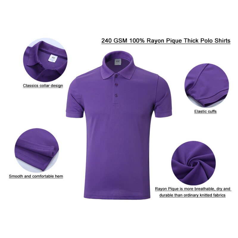 240GSM Thick Pique Polo Shirt - Oem Tshirt Polo Hoodie Factory